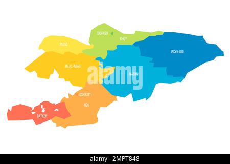 Kyrgyzstan political map of administrative divisions - regions and ...
