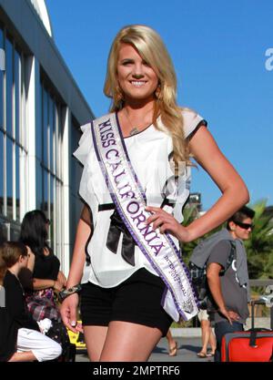 Miss California International 2012 Dedria Brunett wears her sash as she ...