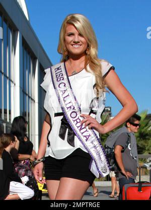 Miss California International 2012 Dedria Brunett wears her sash as she ...