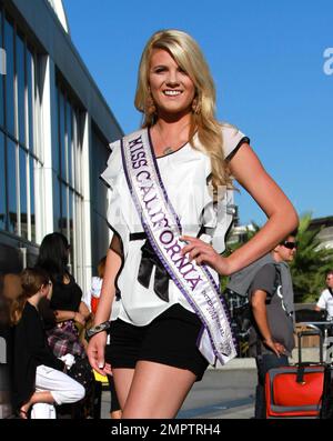 Miss California International 2012 Dedria Brunett wears her sash as she ...