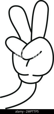 cartoon hands. Comic arms with fingers outline various gestures ...