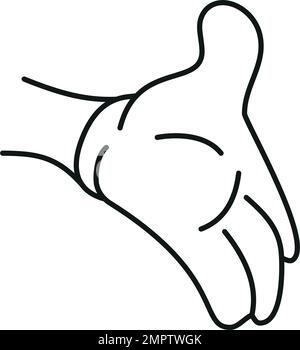 cartoon hands. Comic arms with fingers outline various gestures ...