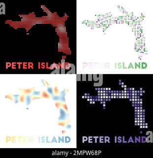 Peter Island dotted map. Digital style shape of Peter Island. Tech icon ...