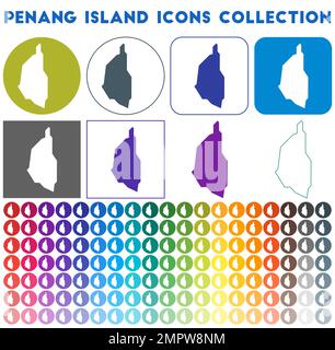 Penang map vector illustration. Malaysian city. State in Malaysia Stock ...
