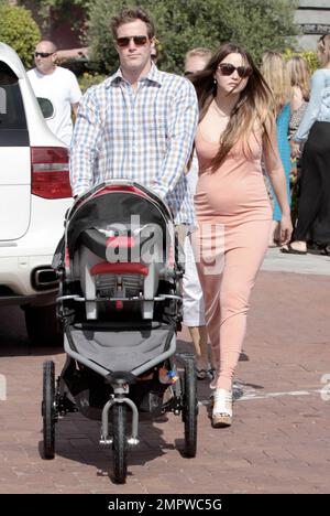 Actress Devon Aoki and finance James Bailey take their son out for a ...