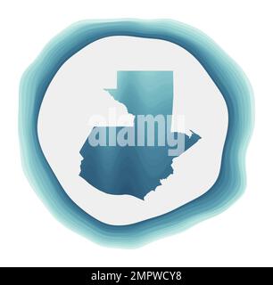 Guatemala round stamp. Round logo with country map and title. Stylish ...
