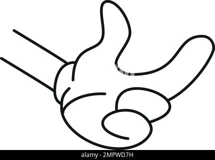 cartoon hands. Comic arms with fingers outline various gestures ...