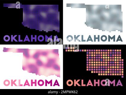 Oklahoma map. Map of Oklahoma in dotted style. Borders of the US state ...