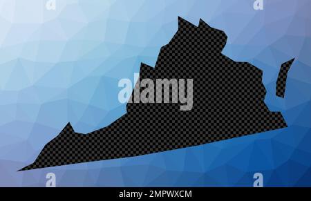 Virginia US state stencil map. Laser cutting template on transparent ...
