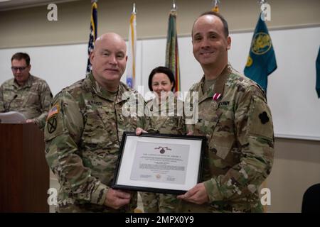 Col. Adam T. Dietrich, outgoing commander of the Mission Command ...