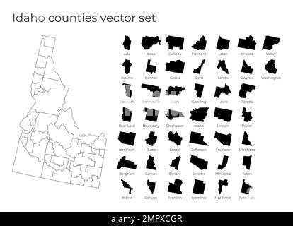 Idaho map collection. Borders of Idaho for your infographic. Colored US ...