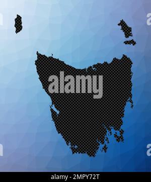 Low poly map of Tasmania. Geometric illustration of the island ...