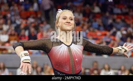 North Carolina State's Lauren Rutherford competes on the floor during ...