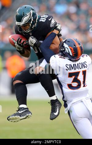 Denver Broncos safety Justin Simmons (31) celebrates his interception ...