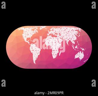 World Map. Eckert IV projection. Outline style. High-detail world map ...