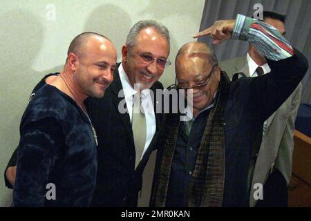 Rafi Anteby, Emilio Estefan and Quincy Jones pose at Emilio Estefan's ...