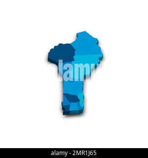 Benin political map of administrative divisions - departments. Grey ...