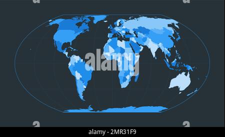 World Map. Wagner IV projection. Outline style. High Detail World map ...