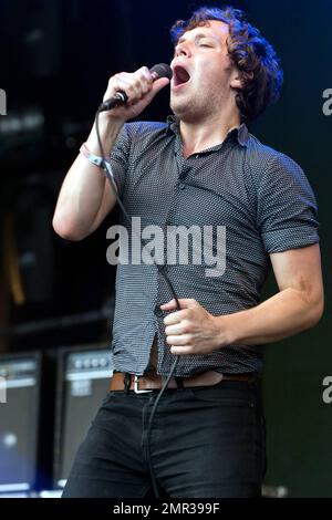 Ed Macfarlane, singer for the UK punk dance band Friendly Fires ...