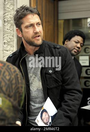 Scottish actor Gerard Butler pays a visit to BBC Radio 1 Studios ...