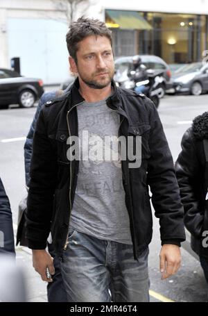 Scottish actor Gerard Butler pays a visit to BBC Radio 1 Studios ...