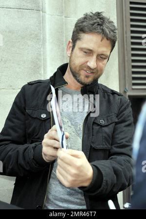 Scottish actor Gerard Butler pays a visit to BBC Radio 1 Studios ...
