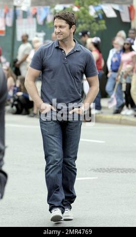 Gerald Butler films a parade scene in Brooklyn for his new film "The ...
