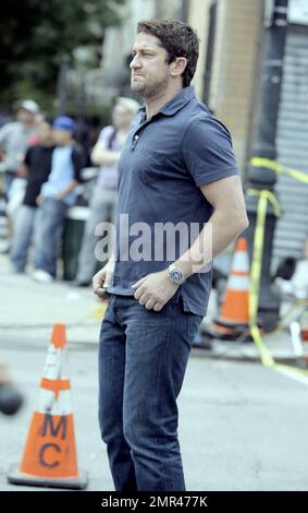Gerald Butler films a parade scene in Brooklyn for his new film "The ...