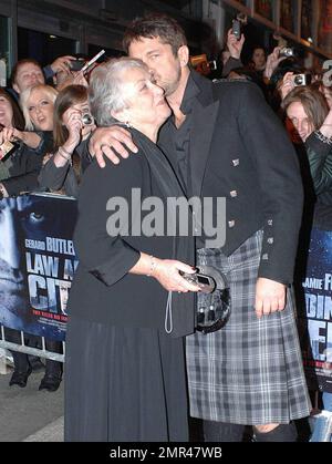 Scottish actor Gerard Butler with mother Margaret in his traditional ...