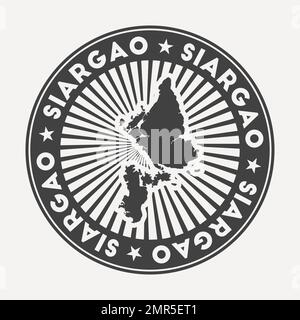 Siargao round stamp. Round logo with island map and title. Stylish ...