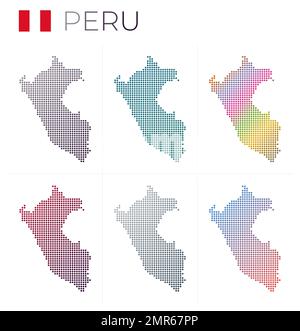 Peru map collection. Borders of Peru for your infographic. Colored ...