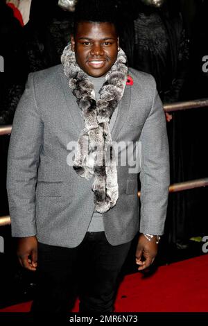 Paije Richardson poses on the red carpet at the world premiere of ...