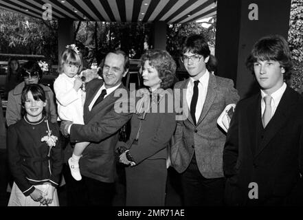 Bob Newhart and with wife Ginny and their children at the Beverly Hills ...
