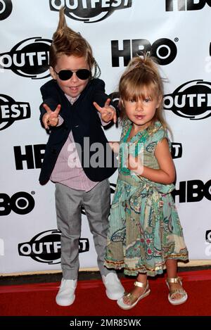 Actress Tori Spelling's children Liam and Stella attending the premiere ...