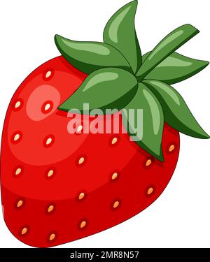 Red strawberry, illustration, vector on white background Stock Vector ...