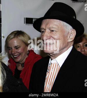 Hugh Hefner and Brigitte Berman attend a screening of "Hugh Hefner ...
