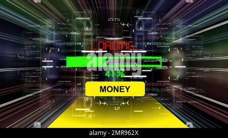 Money loading progress bar on the screen Stock Photo - Alamy