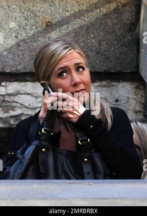 Jennifer Aniston is all smiles as she films scenes for her new movie ...