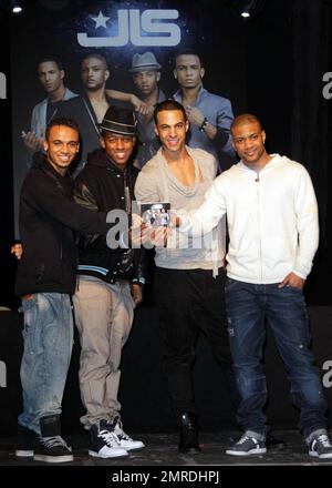 Pop foursome JLS meet fans and sign copies of their new album "Outta ...