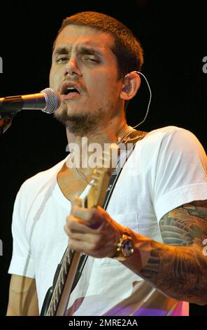 Singer John Mayer performs in concert at the Cruzan Amphitheatre in ...