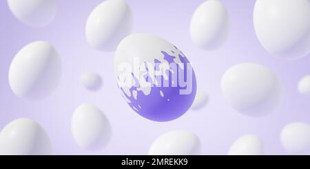 Falling easter egg 3d render background Stock Photo - Alamy