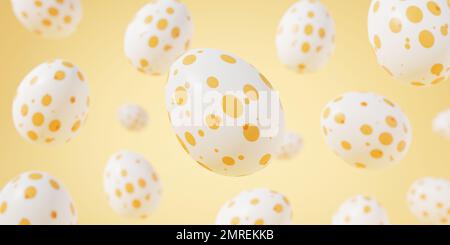 Falling easter egg 3d render background Stock Photo - Alamy