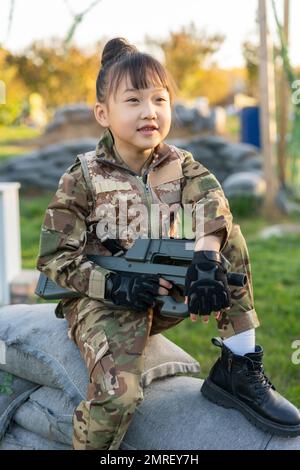 Happy girl playing cs Stock Photo - Alamy