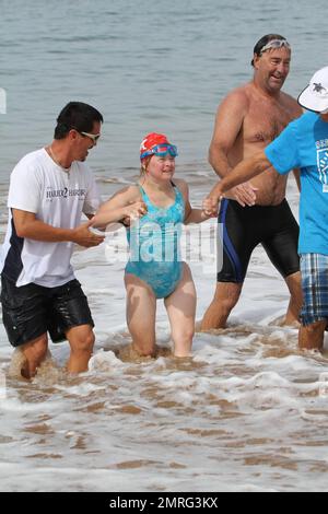 EXCLUSIVE!! Down syndrome long distance swimmer Karen Gaffney is seen ...