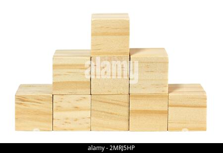 Wooden Blocks Arranged In Pyramid Shape On White Background Stock Photo ...