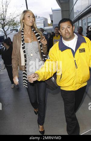 Stacy Kiebler at the LA Lakers vs Phoenix Suns NBA game at the Staples ...