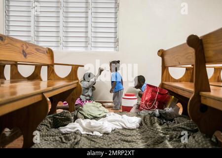 Local people in Las Terrenas city center Samana, Dominican Republic ...