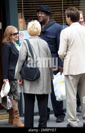 Lenny Henry chats with fans outside the Groucho Club in Soho. London ...