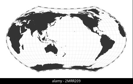 Vector world map. Wagner projection. Plain world geographical map with ...