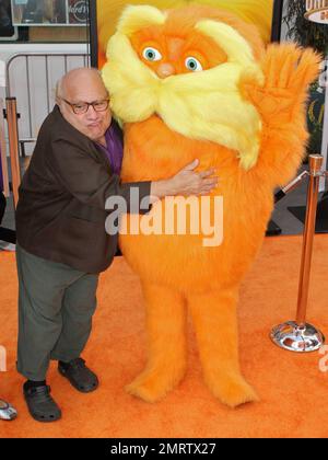 Danny DeVito and the Lorax at the "Lorax" Premiere held at Universal ...